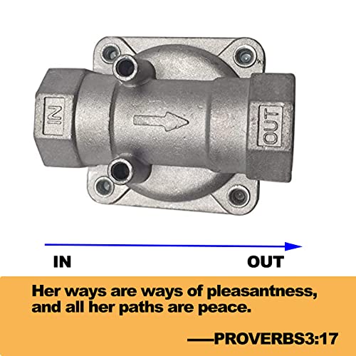 Guofulda 1/2'' Natural Gas Regulator, Inlet Pressure:1/2ββ PSIG, Outlet Pressure LPG 5" W.C, 1/2"-14NPT Grill Regulator for NG Gas Low Pressure Regulator with Gas Line Thread Tape