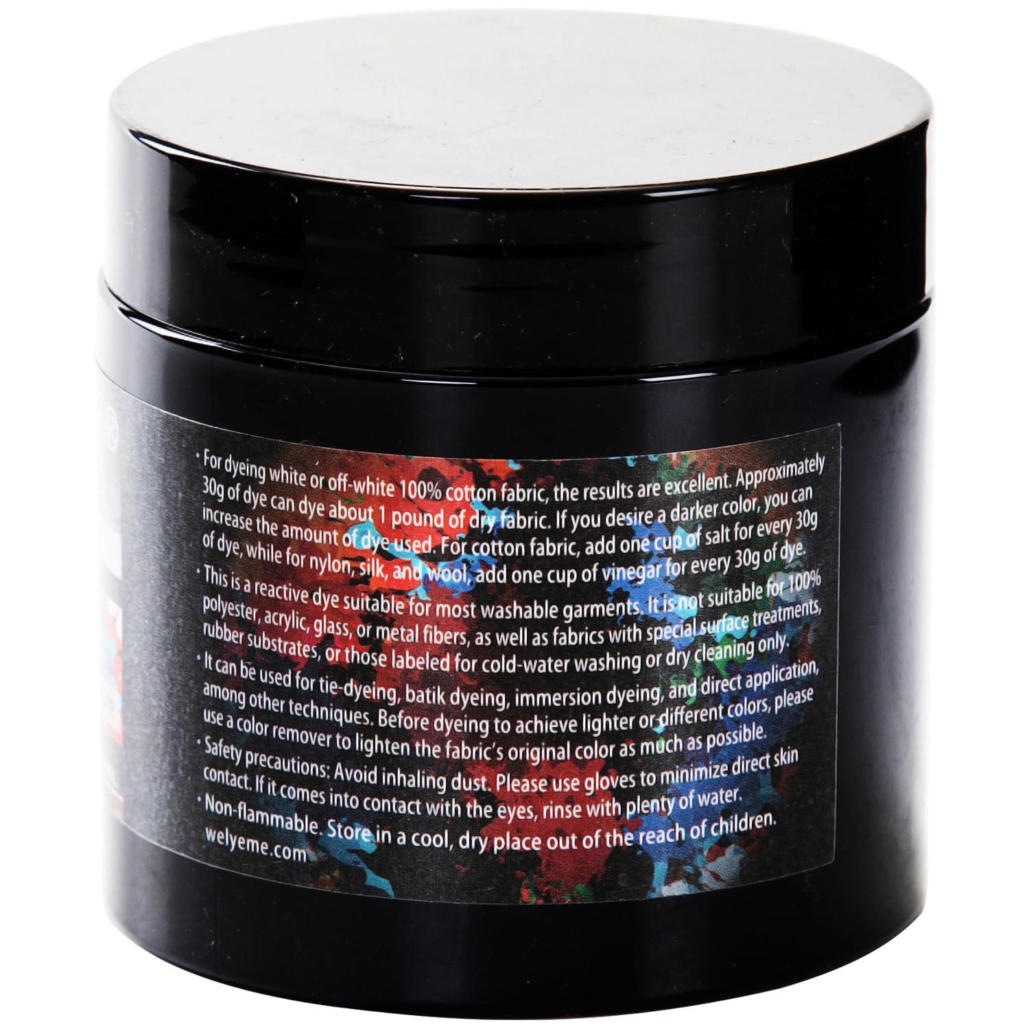 WELYEME All-Purpose Powder Dye, Permanent Fabric Dye for Clothes, 5.6 Ounce, Black