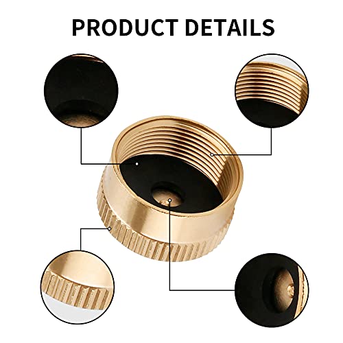 Roastove Solid Brass Refill 1lb Propane Tank Cap for Outdoor Camping Stove Cooking, Propane Cap, Prevent Gas Leaking, 12 Pcs…