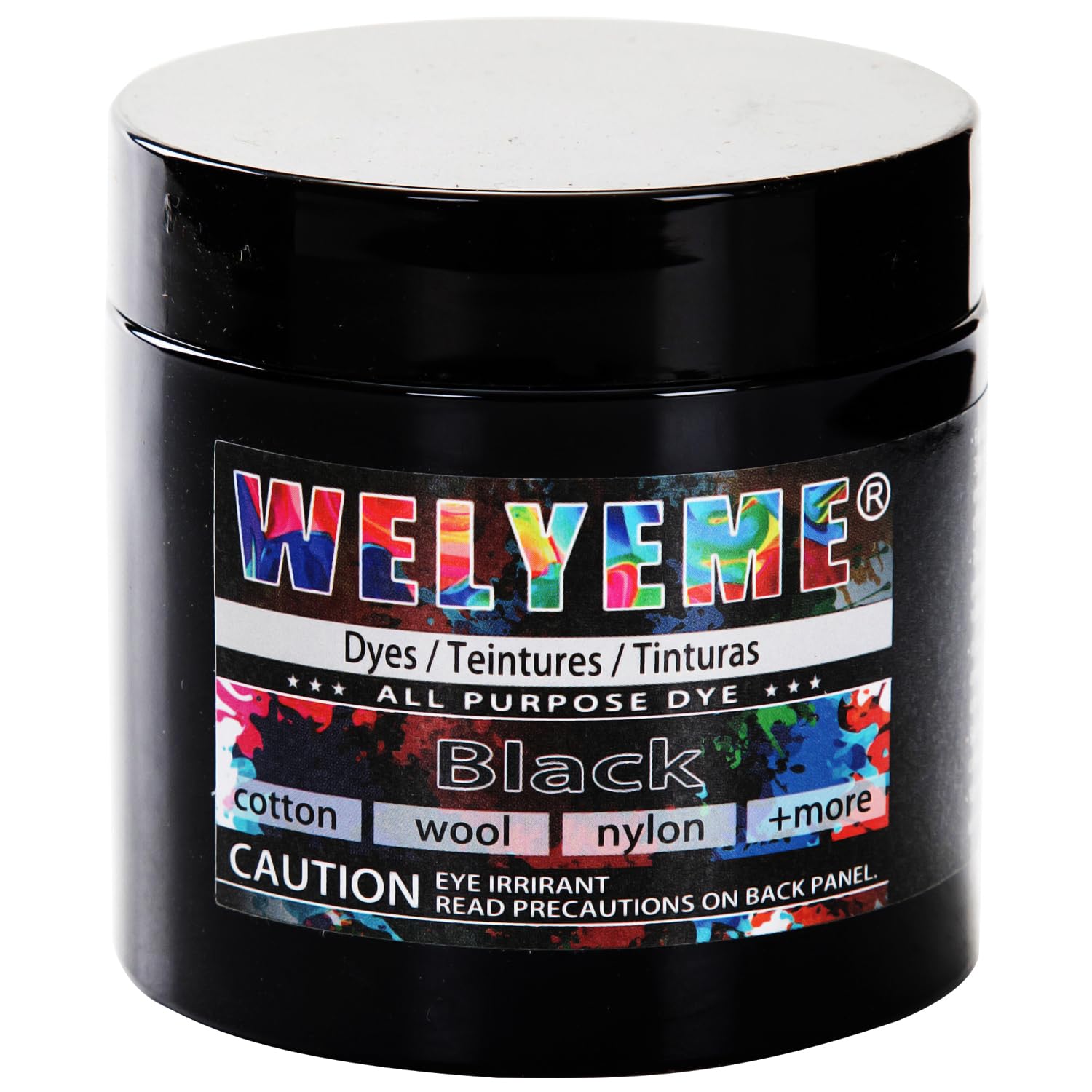 WELYEME All-Purpose Powder Dye, Permanent Fabric Dye for Clothes, 5.6 Ounce, Black