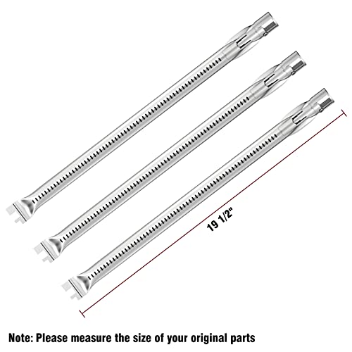 Coisien 62752 Grill Burner Tube Fits Weber Genesis 300 Series, 304 Stainless Steel Grill Replacement Parts for Genesis E310 E320 E330 S310 S320 S330 with Front Control, 19.5 Inch, Set of 3