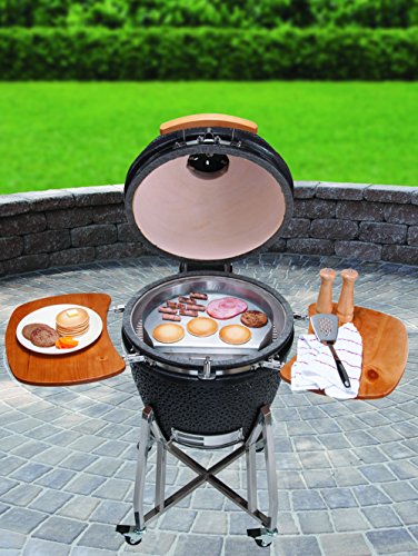 Little Griddle KQ-17-R Stainless Steel Outdoor BBQ Griddle, 17 x 14, For Charcoal Kettle and Kamado Grills, Fun to Use, Easy to Clean
