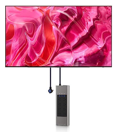 SAMSUNG QN55S90CAFXZA 55 Inch 4K OLED Smart TV with AI Upscaling with a 5S-PS8-US1 V-Series 8-Outlet Power w/Omniport USB (2023)(USED)