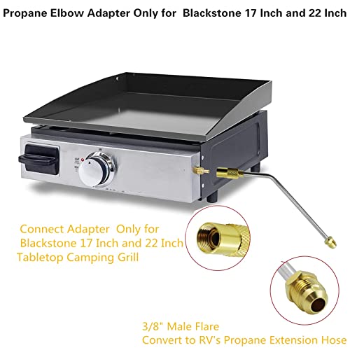 MCAMPAS 6Ft Propane Regulator and Hose, Propane Elbow Adapter 3/8 inch Male Flare Universal Fit for Blackstone Griddle Grill,Blackstone 17"/22"/28"/36" Griddle Gas Grill Regulator Replacement