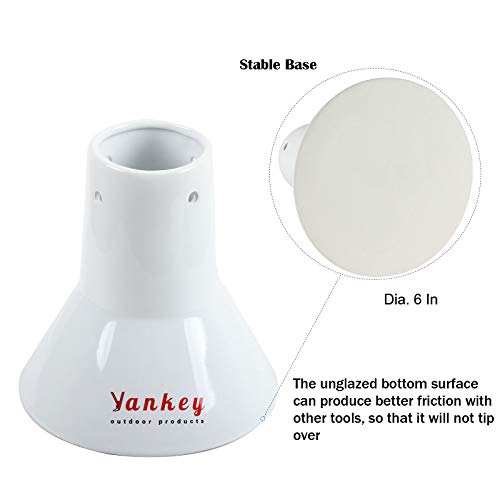 VANKEY Ceramic Chicken Roaster Non-Stick Beer Can Chicken Holder Turkey Stand Vertical Poultry Roast Chicken Accessories Fit for Kamado Joe and Big Green Egg,Primo,Vision,Roast Chicken Utensils(Large)
