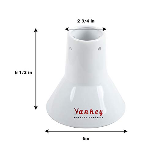 VANKEY Ceramic Chicken Roaster Non-Stick Beer Can Chicken Holder Turkey Stand Vertical Poultry Roast Chicken Accessories Fit for Kamado Joe and Big Green Egg,Primo,Vision,Roast Chicken Utensils(Large)