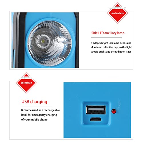 Xecvkr 2022 New Portable Lamp, Solar Energy, USB, Emergency Charging, Outdoor Rain Proof Camping Strong Light, for Car Repairing Emergency Outdoor