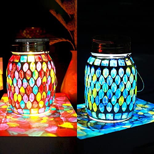 Mosaic Glass Lantern and Mason jar Replacement Light(Warm White and Cold White)
