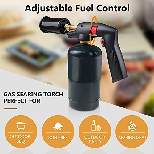 Upgraded Propane Grill Torch, MAPP Cooking Torch, MAP-Pro BBQ Tool with Flame Adjustment Switch, Ideal for Steak Grill Torch, Charcoal Starter and Bonfire Igniter,(Butane/Propane Tank Not Included)
