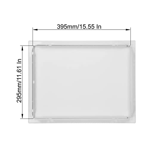 12" x 16" Inch Access Panel Door - Steel for Indoor Use - Opening Flap Cover Plate - Box Door Lock - Door Latch - Inspection Hatch - White Polymer Coating - Intended for Walls and Ceilings