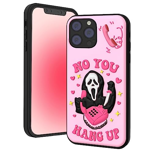 TOLUOHU Compatible with iPhone 13 Pro Max Phone Case Cute Cartoon Skull Skeleton Design for Women Girls Teens, 3D Cases Soft Silicone Fashion Cool Protective Case for iPhone 13 Pro Max 6.7" - Pink