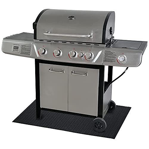ArmorAll Heavy Duty Grill Mat | Protects Surfaces from Flame, Mildew, Stains and more | Non-Slip Backing | Polyvinyl Diamond Tread | Easy to Clean | 30 x 48 Inches