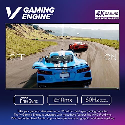VIZIO 55-Inch Class V-Series LED 4K UHD Smart TV, Dolby Vision, HDR10+, Smartcast, Apple Airplay 2 & Chromecast Built-in + Free Wall Mount (No Stands) - V555-J01 (Renewed)