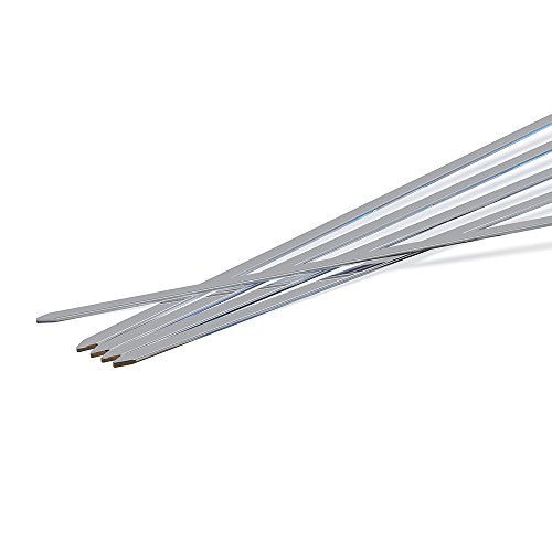 MASTER COOK Skewers 12" Flat Kabob Stainless Steel BBQ Set, Reusable Sticks, Sliver, Skewers For Grilling