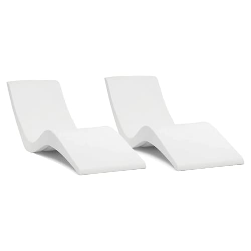 Aqua Outdoors - in-Pool Chaise Lounger - Pool & Sun Shelf Lounge Chair - Designed for Water Depths Up to 9” - Compatible with All Pool Types - Poolside & Sun Deck Tanning - Set of 2 - Classic White