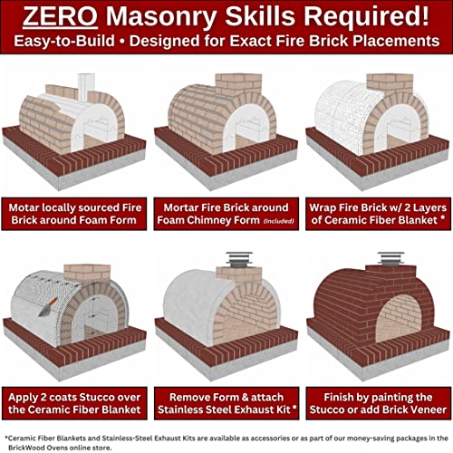 Brick Pizza Oven • Wood Fired Pizza Oven - Build a LARGE brick oven in your backyard with the foam Mattone Barile Grande DIY brick oven form and locally sourced masonry materials.