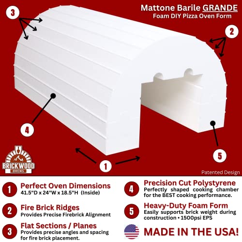 Brick Pizza Oven • Wood Fired Pizza Oven - Build a LARGE brick oven in your backyard with the foam Mattone Barile Grande DIY brick oven form and locally sourced masonry materials.