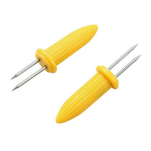 10 Pack Corn On The Cob Holders Stainless Steel Corn Holders Corn on The Cob Skewers for BBQ Twin Prong Sweetcorn Holders Home Cooking Fork Prong