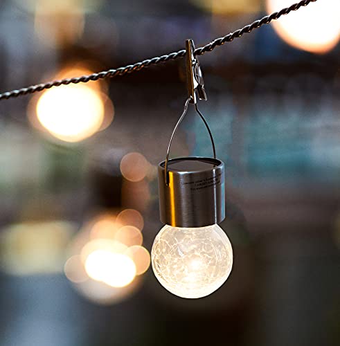 Set of 4 Solar Color Hanging Umbrella / Tree Metal Glass Lights