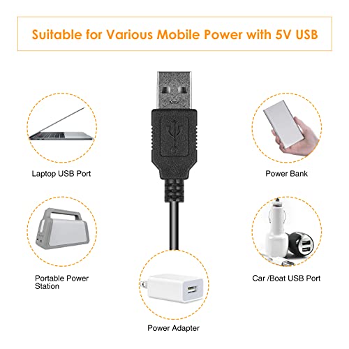 USB Camping Bulb Touch Switch Non Dimmable 3W 400lm Warm White LED Lantern for Fishing Boat Car Truck Camping, A19 Outdoor Portable LED Bulb, Emergency Light, Kids Bed Light, Night Light - 2 Pack