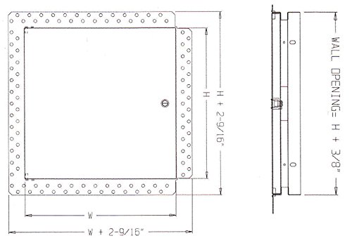 Acudor - DW-5040 Series (Z41212SCPC) 12x12 Flush for Drywall