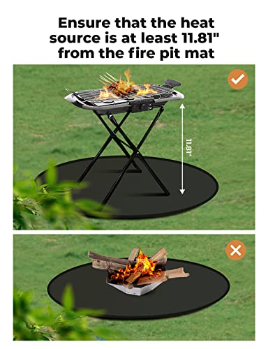 yamagahome Large Under Grill Mat & Fire Pit Mat 39", Round Grill Mats for Outdoor Grill Deck Protector, Fireproof Mat for Under Fire Pit, Double-Sided Fireproof BBQ Grill Mat, Oil-Proof & Waterproof