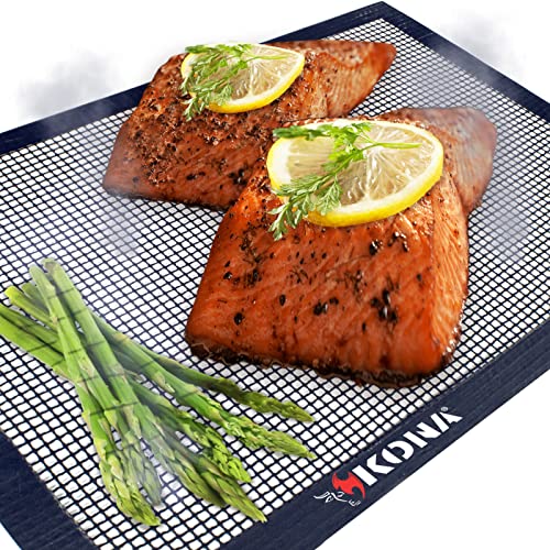 Kona Mesh BBQ Grill Mats - Heavy Duty 600 Degree Nonstick Mesh Grilling Mats (Set of 2) - 7 Year Warranty