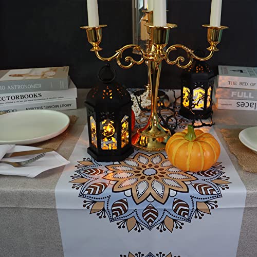 Reperla Festive Lanterns, 7.8" Halloween Decorations Lights with Patterns,Black Flame Effect LED Candle Lantern Kids Gifts for Home,Table,Tree,Activities,Party,Porch (Set of 2)