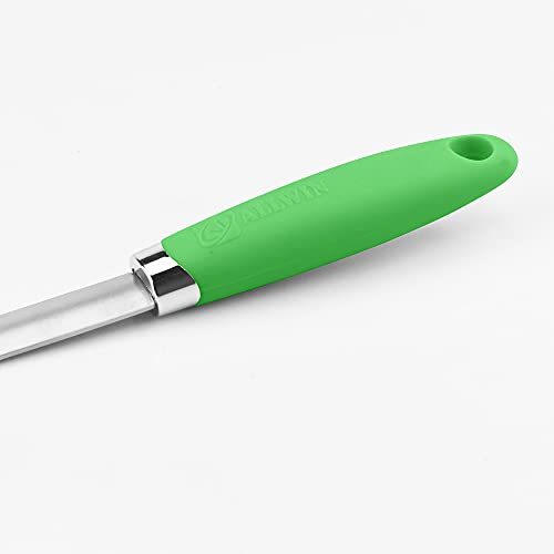 Hygienic Solid Heat-Resistant Flexible Slotted Silicone Spatula, Grass Green Non-stick Silicone Turner