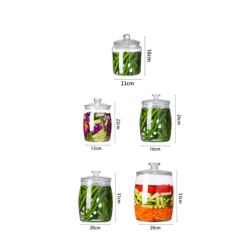 Pickle Jar Household Glass Sealed Jar Food Grade Thickened Pickle Pickled Storage Jar Sauerkraut Pickle Glass Bottle (Size : 1kg)