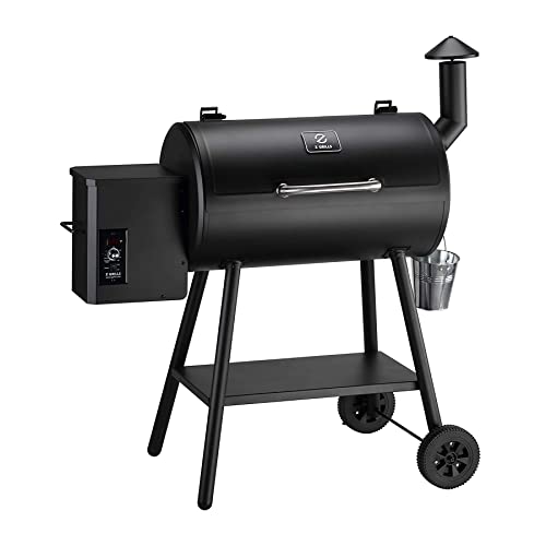 Z GRILLS 5502H 8 in 1 Wood Pellet Portable Grill Smoker for Outdoor BBQ Cooking with Digital Temperature Control and Storage Shelf, 538 Sq In