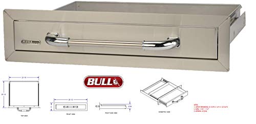 AMS Fireplace AMS BULL grill 30 Outlaw BBQ Grill with BULL single Side Burner, 30 DoorDrawer Combo, Single Drawer, Sink and Cover (Natural Gas)