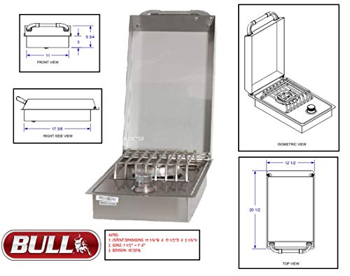 AMS Fireplace AMS BULL grill 30 Outlaw BBQ Grill with BULL single Side Burner, 30 DoorDrawer Combo, Single Drawer, Sink and Cover (Natural Gas)