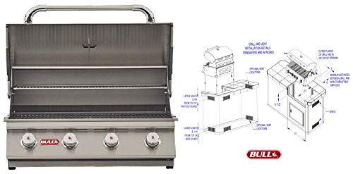 AMS Fireplace AMS BULL grill 30 Outlaw BBQ Grill with BULL single Side Burner, 30 DoorDrawer Combo, Single Drawer, Sink and Cover (Natural Gas)