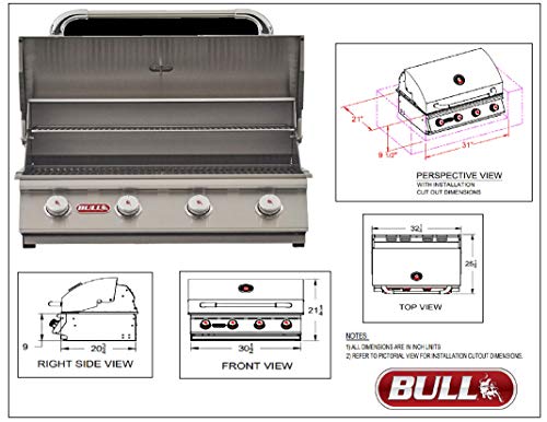 AMS Fireplace AMS BULL grill 30 Outlaw BBQ Grill with BULL single Side Burner, 30 DoorDrawer Combo, Single Drawer, Sink and Cover (Natural Gas)