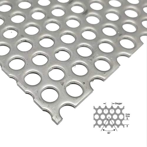 Stainless Steel Perforated Grill Sheet Stainless Perforated Sheet Perforated BBQ Grill Outdoor Replacement Charcoal Tray or Pan for Charcoal Grill (1PC-30cmx30cm(11.8"x11.8")--Thickness 0.88mm(0.03"))