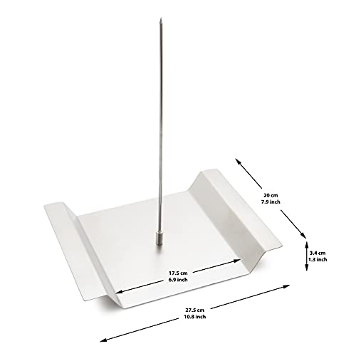 Rossbright Skewer Hack for BBQ - 3 Stick Sizes - Stainless Steel Stand for Upright, Vertical Grilling - Ideal Holder for Brazilian Meats, Gaucho Style, Chicken, Steak - Complete with Basting Brush