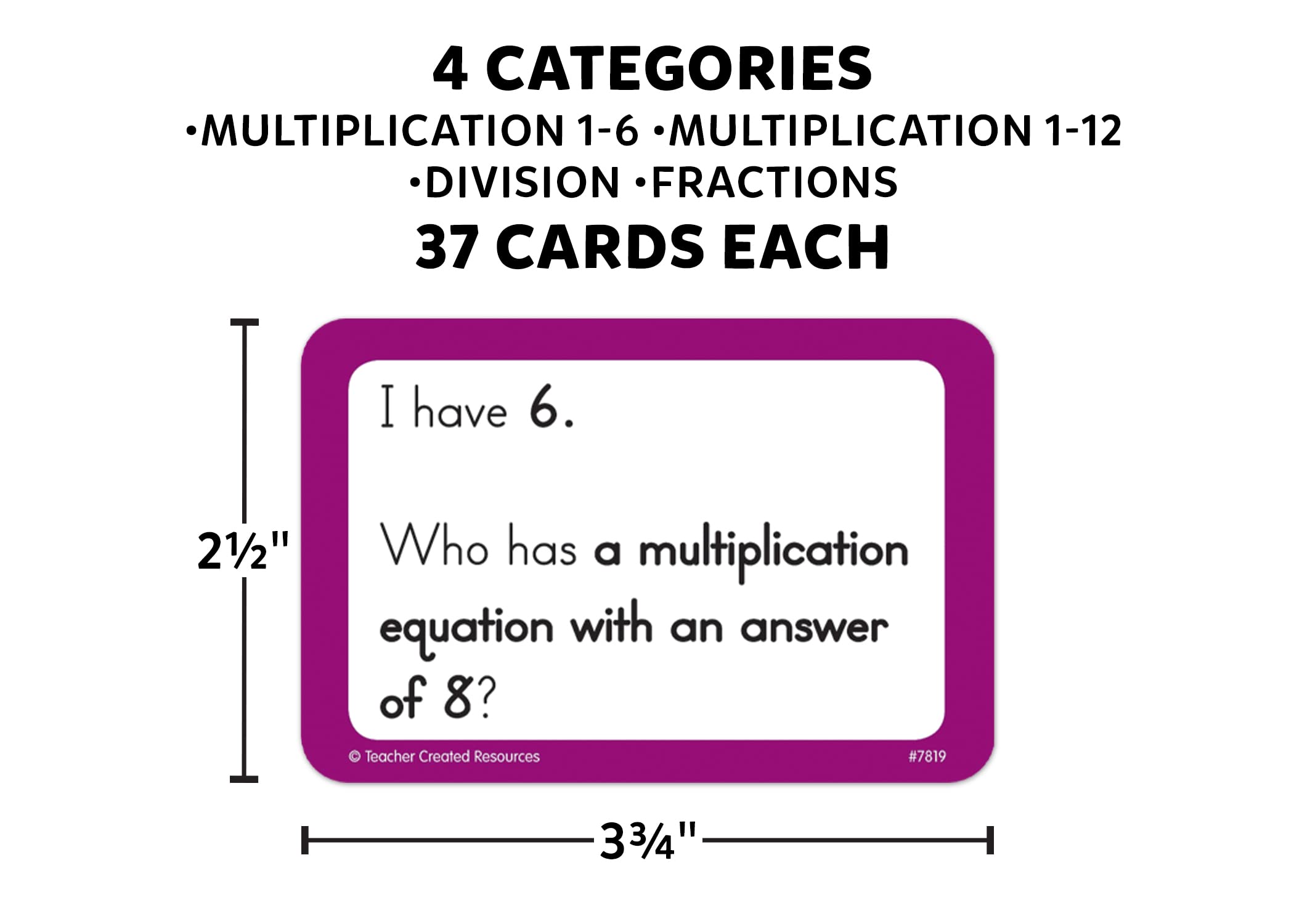 Teacher Created Resources I Have... Who Has...? Math Games Grade 3-4 (7819)