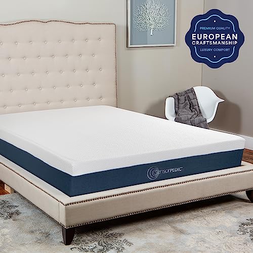 SensorPEDIC 10-Inch Twin Mattress, iCOOL Tech and Cooling Gel Infused Medium Plush Memory Foam Mattress, CertiPUR-US Certified, Bed-in-a-Box, Fiber Glass Free, Twin Size (75" L x 39" W x 10" H)
