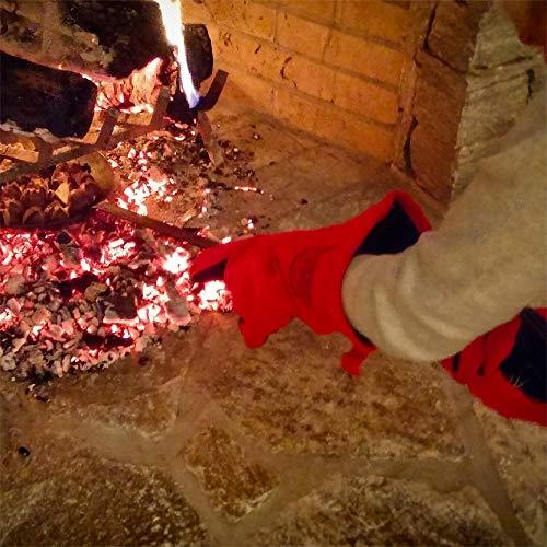 SpitJack Heat Resistant Fire Protection Fireplace Gloves for Grill, Welding, BBQ Cooking, Wood Stove, Oven, and Kitchen