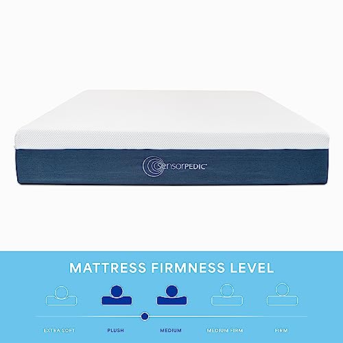 SensorPEDIC 10-Inch Twin Mattress, iCOOL Tech and Cooling Gel Infused Medium Plush Memory Foam Mattress, CertiPUR-US Certified, Bed-in-a-Box, Fiber Glass Free, Twin Size (75" L x 39" W x 10" H)