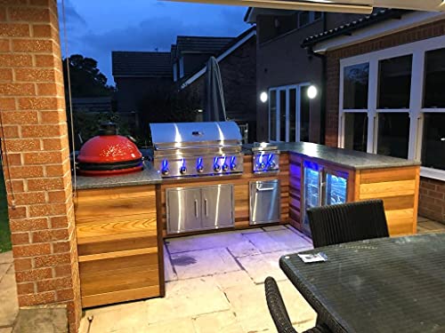 Bonfire Outdoor Kitchen Double Access Door,33x22 Inch,304 Stainless Steel BBQ Grill Doors ,CBADD,Silver