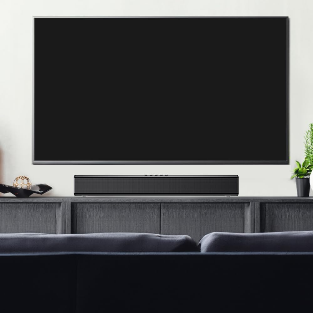 OFFSIR Sound Bar for TV, PC Desktop Speaker, Home Audio with Surround Sound System, TV Soundbar Speaker with Bluetooth 5.0/Optical/AUX/Coaxial for for Home Theater/Office/Gaming-50 Watts-3EQs