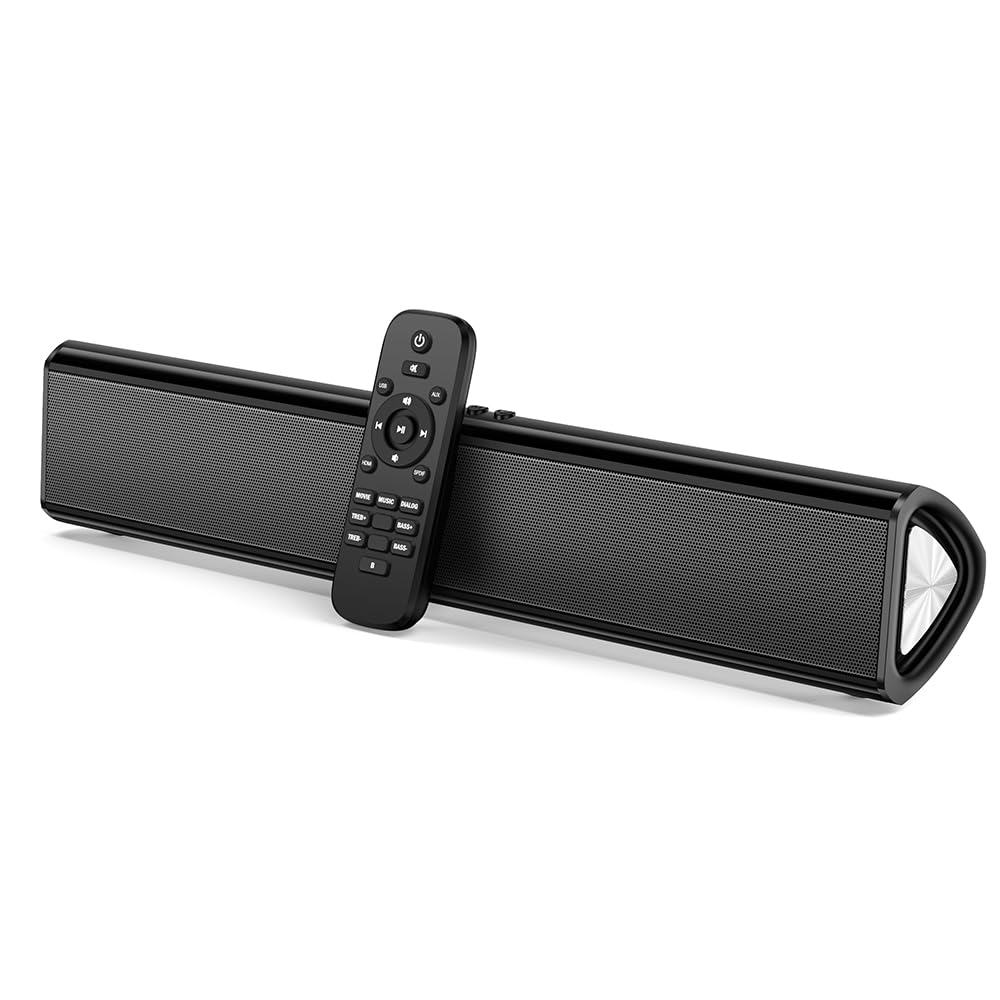 OFFSIR Sound Bar for TV, PC Desktop Speaker, Home Audio with Surround Sound System, TV Soundbar Speaker with Bluetooth 5.0/Optical/AUX/Coaxial for for Home Theater/Office/Gaming-50 Watts-3EQs