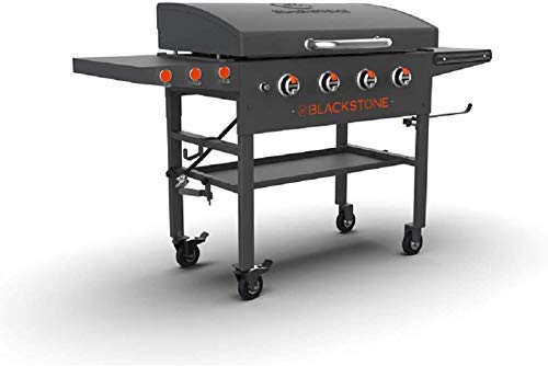 Blackstone 36β Griddle with Hood & Four Burners - Stainless Steel Gas Griddle with Hood, Wheels, Two Side Shelf & Magnetic Hooks β Heavy Duty Outdoor Griddle Station for Backyard, Patio - 1899