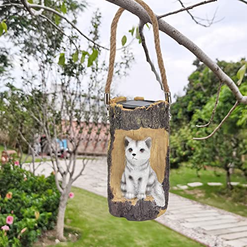 Animal Hanging Solar Lantern Resin with Lanyard LED Garden Light IP67 Waterproof for Courtyard Balcony Patios Stump Decoration Outdoor Camping Lamp