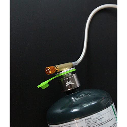 BRS-17GX Propane Gas Canister Adapter 1Lb Propane Small Tank Input and EN417 Lindal Valve Output Propane Canister Converter Multi-Function Adapter for Outdoor Hiking Picnic Kitchen with Gas Tank Bracket