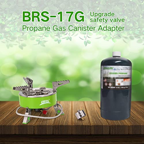 BRS-17GX Propane Gas Canister Adapter 1Lb Propane Small Tank Input and EN417 Lindal Valve Output Propane Canister Converter Multi-Function Adapter for Outdoor Hiking Picnic Kitchen with Gas Tank Bracket