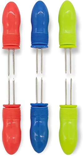 Handy Housewares 6 Piece Jumbo Corn Holders Corn Cob Skewers Handle Set - Multicolor (1 Set)