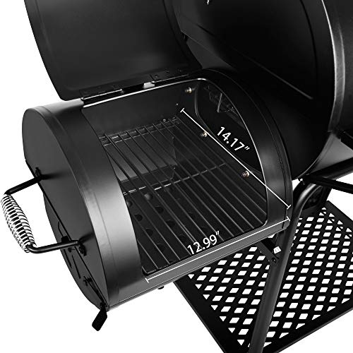 Royal Gourmet CC1830FG Charcoal Grill with High Heat-Resistant BBQ Gloves, 811 Square Inches, Black, Backyard Cooking with Offset Smoker